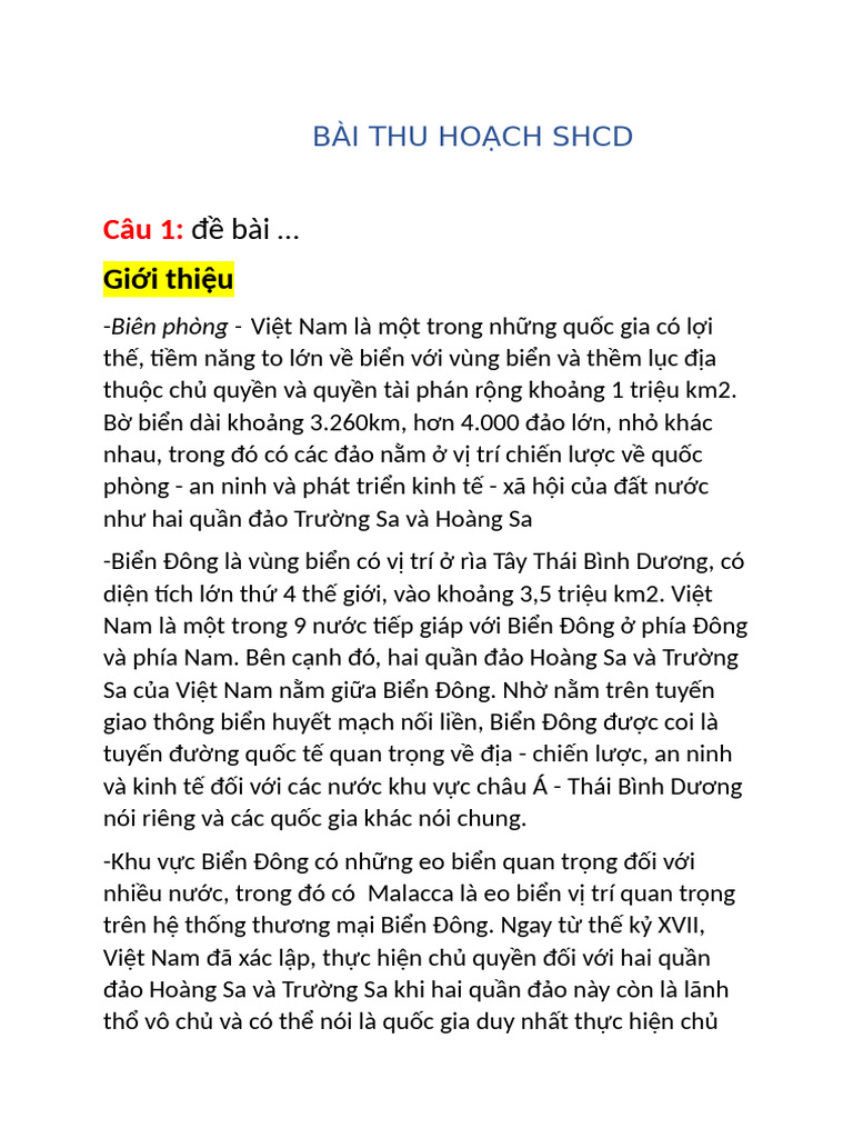 Bài Thu Ho CH SHCD | PDF