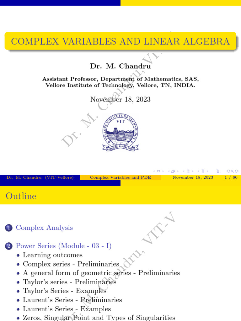 Complex Module 3 PT 1 | PDF | Power Series | Complex Analysis