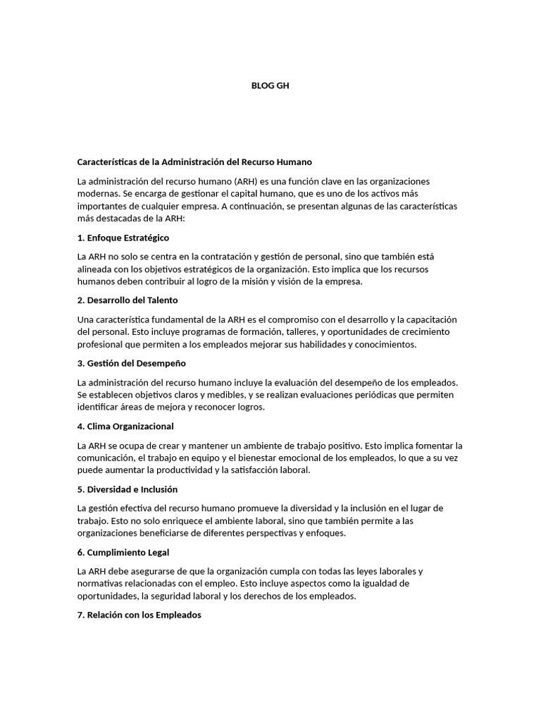 BLOG GH | PDF | Gestión de recursos humanos | Business