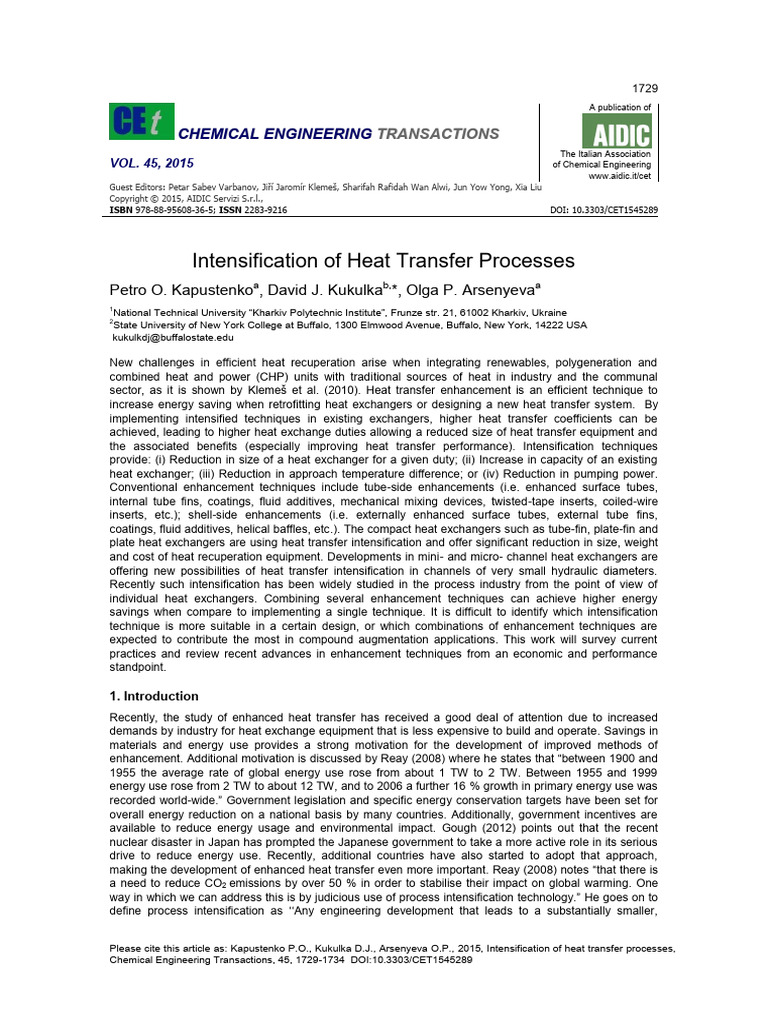 Intensification_of_Heat_Transfer_Process | PDF | Heat Transfer | Heat ... Intensification_of_Heat_Transfer_Process | PDF | Heat Transfer | Heat ...