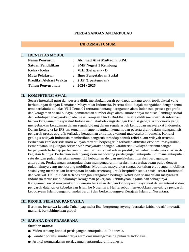 MODUL AJAR Alwi | PDF