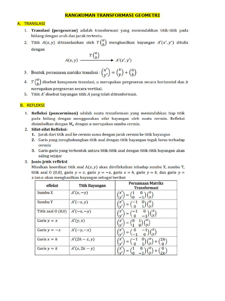 Transformasi Geometri | PDF