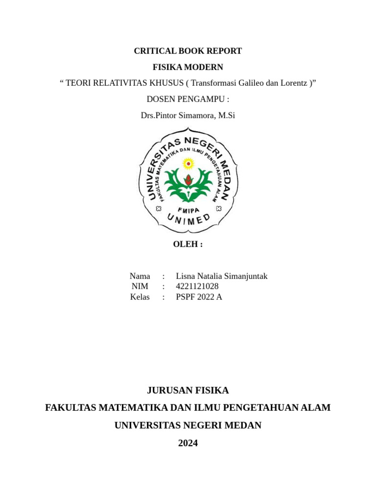 CBR Fisika Modern Lisna Natalia Simanjuntak PSPF 2022 A | PDF | Sains & Matematika
