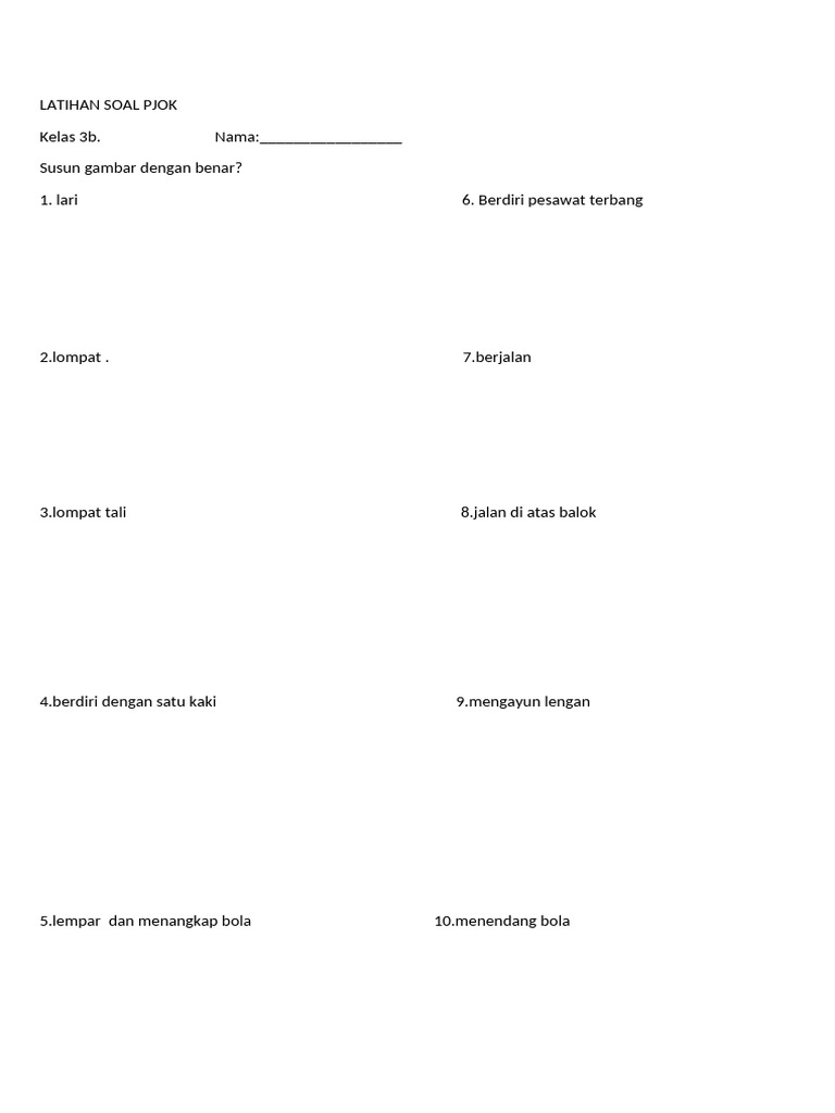 Latihan Soal Pjok - Kls 3. | PDF