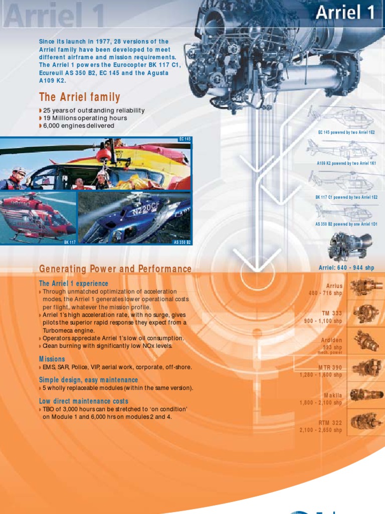 Turbomeca Arriel 1 Engine Varient | PDF | Aeronautics | Engines