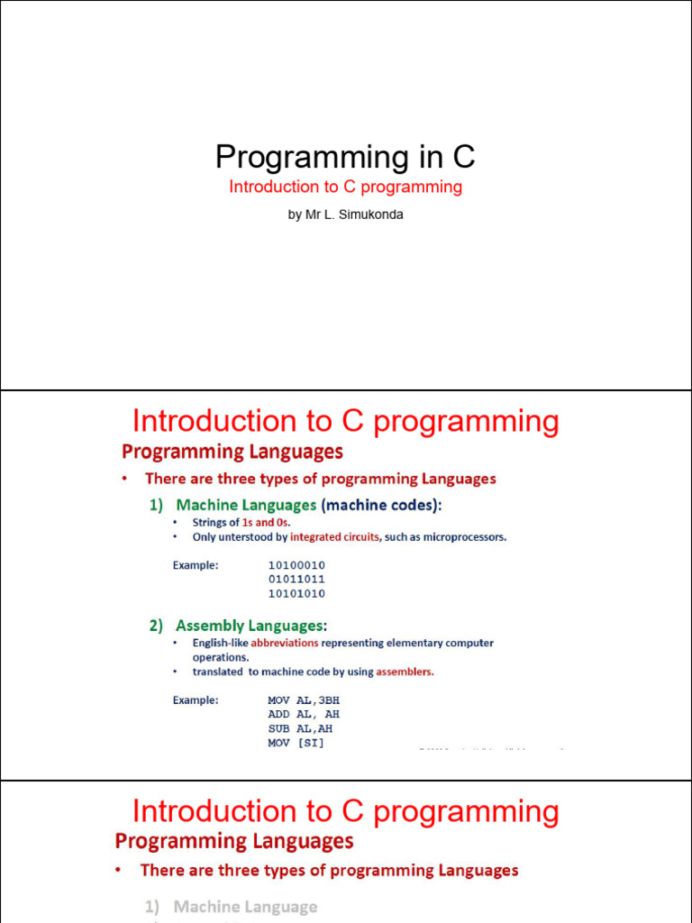 Lecture 1 Introduction To C Programming Pdf 6454