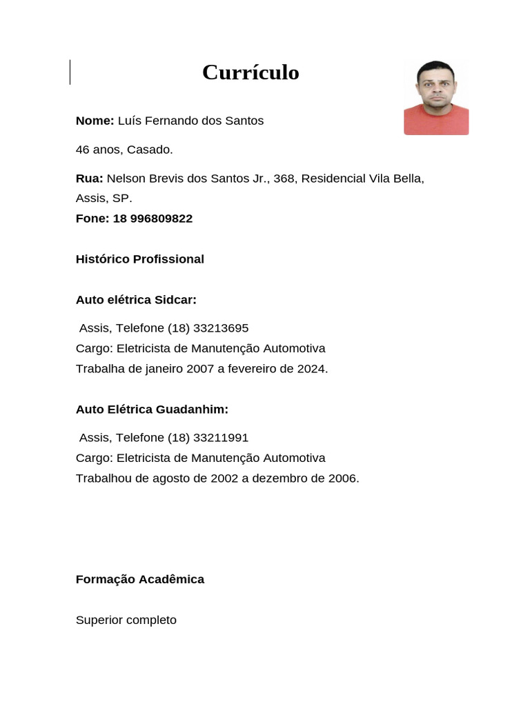 Curriculo Luis Atualizado | PDF