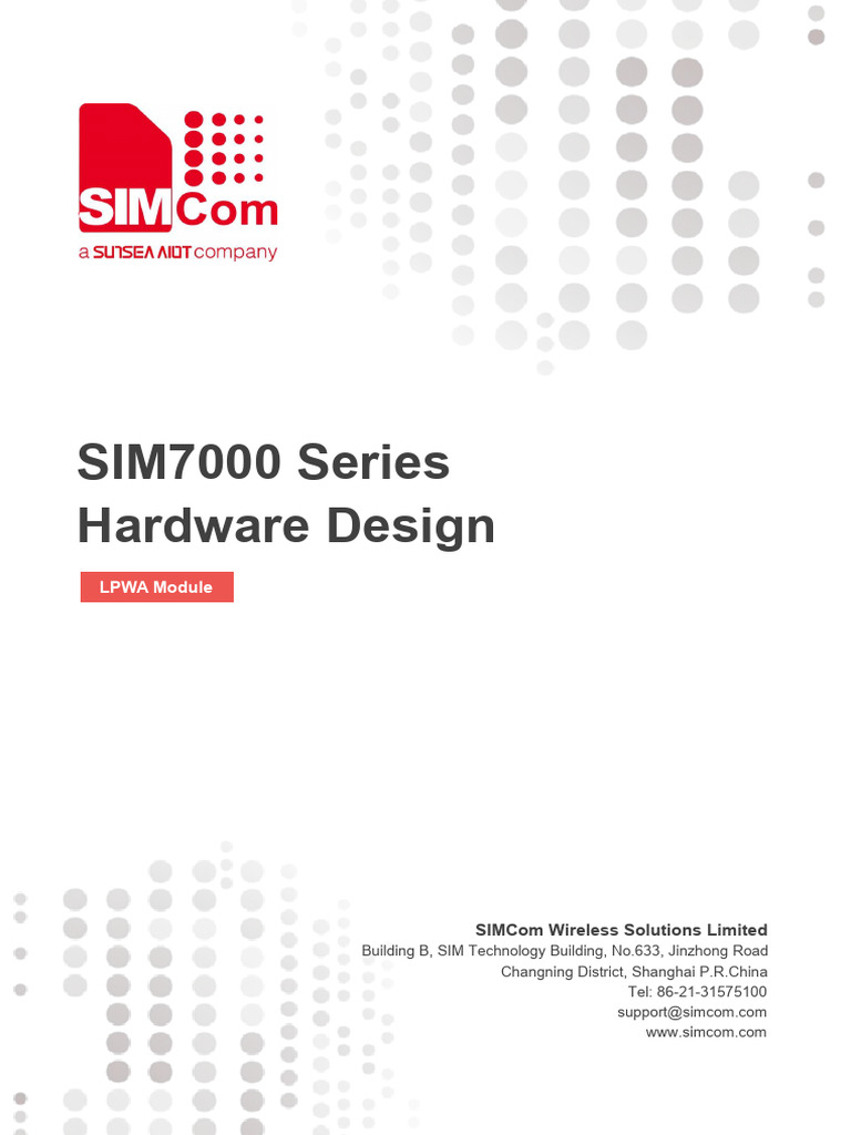 SIM7000 Hardware Design - V1.09 | PDF | Lte (Telecommunication ...