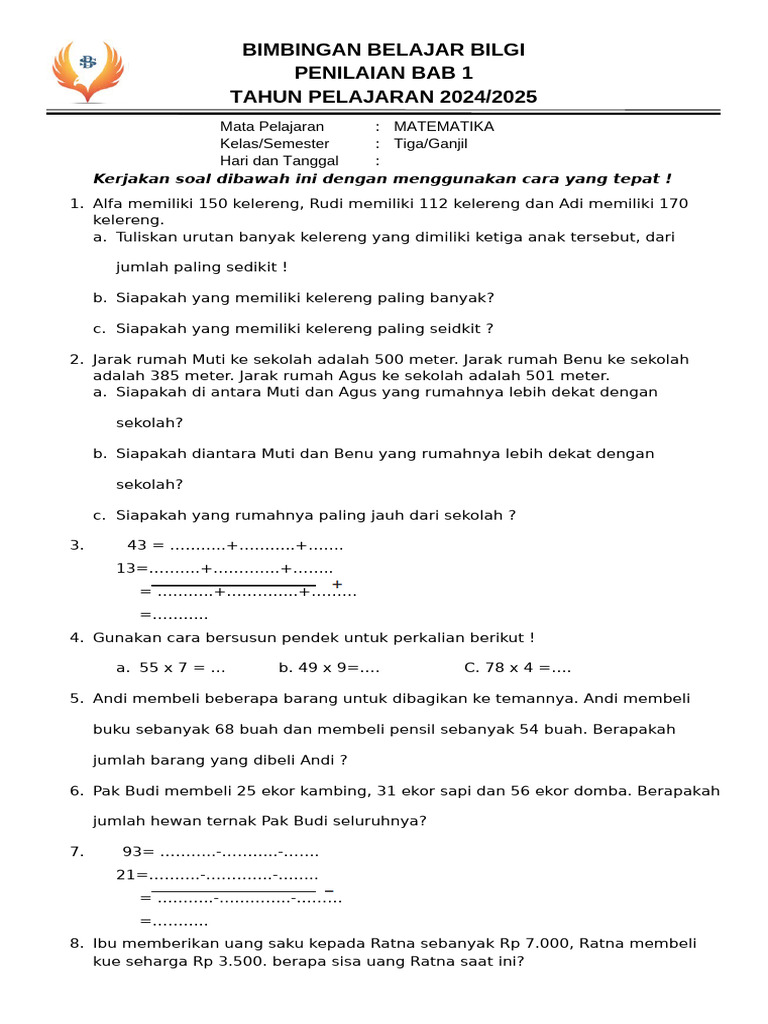Matematika PH Bab 1 | PDF | Griya & Taman
