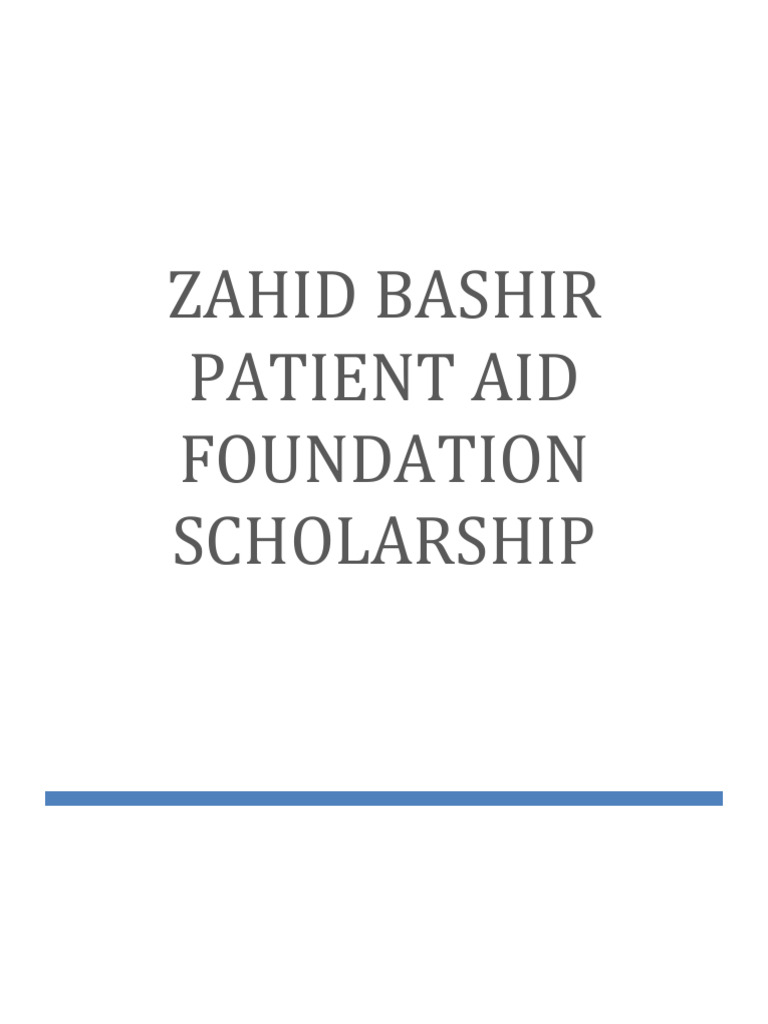 Zahid Bashir Patient Aid Foundation Scholarship Form | PDF | Expense | Fee