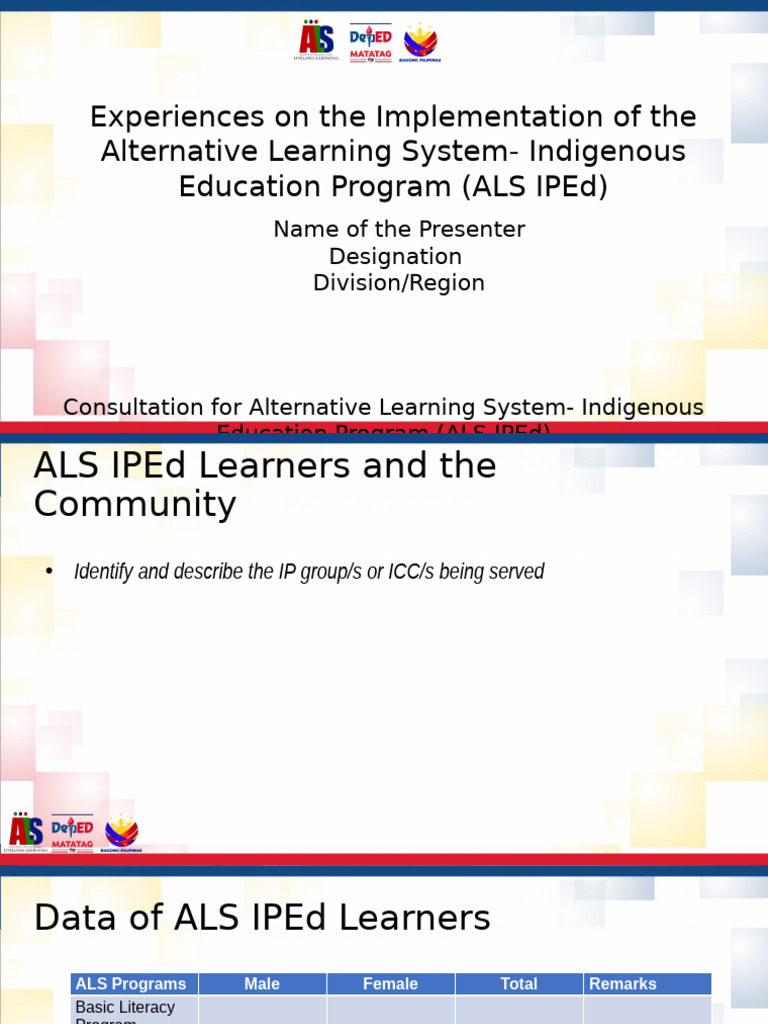 ALS IPED Presentation Template - Final | PDF | Learning | Behavior Modification