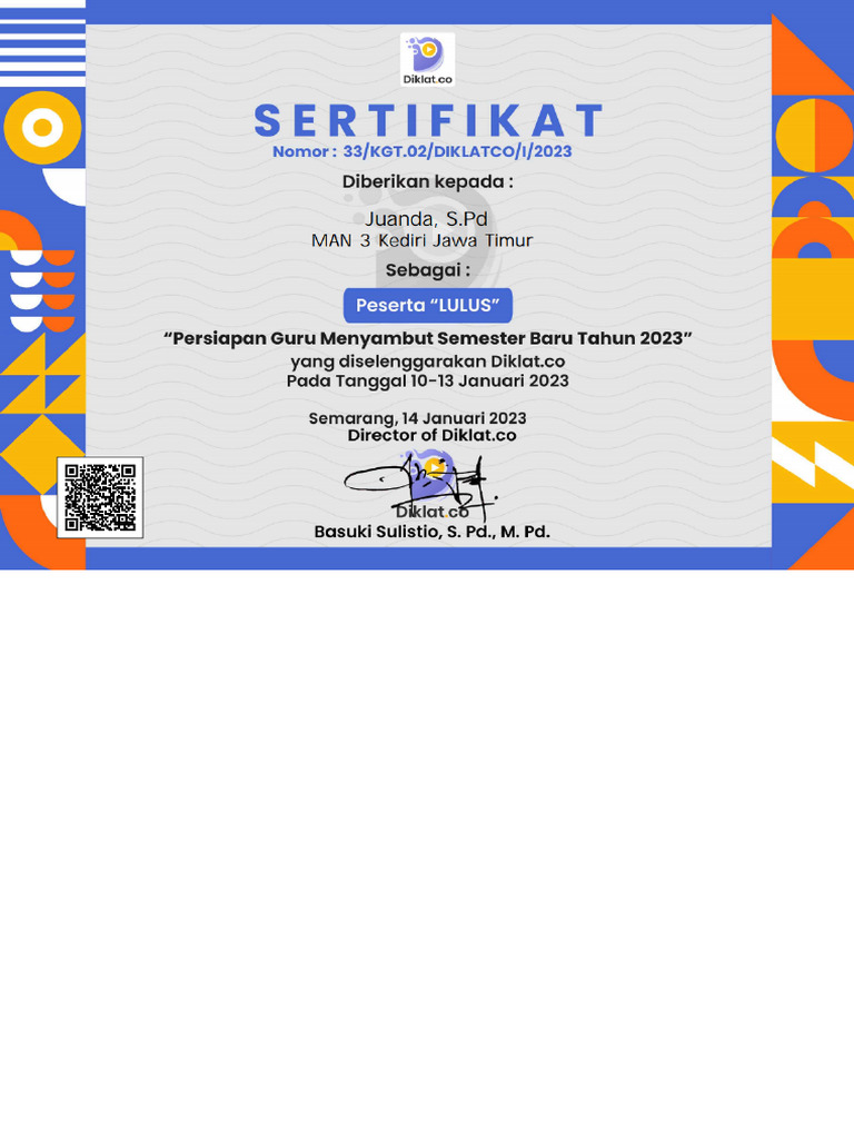 Sertifikat Pembelajaran Berdiferensiasi | PDF