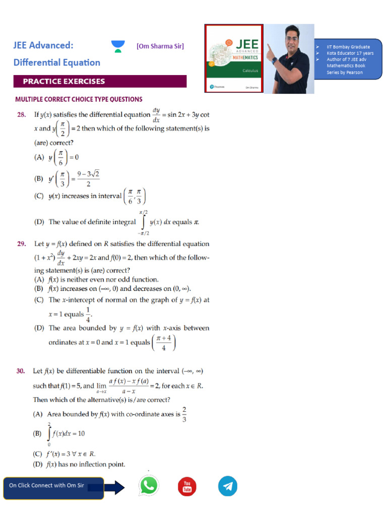 Diff Eq JEE ADV 2024 | PDF
