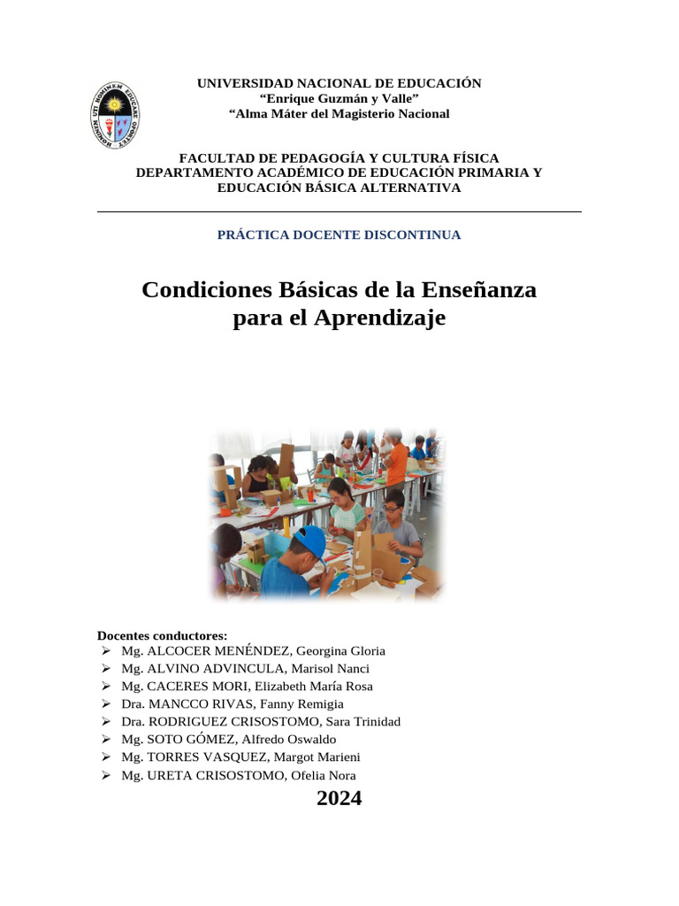 Semana 3 - LECTURA DE LAS CONDICIONES BASICAS PARA EL APRENDIZAJE | PDF | Aprendizaje | Enseñando