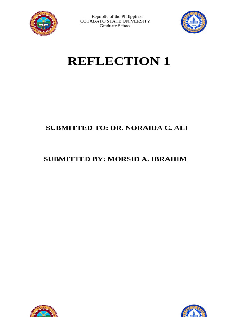 MORSID A. IBRAHIM - REFLECTION 1 | PDF | Leadership | Organizational Culture