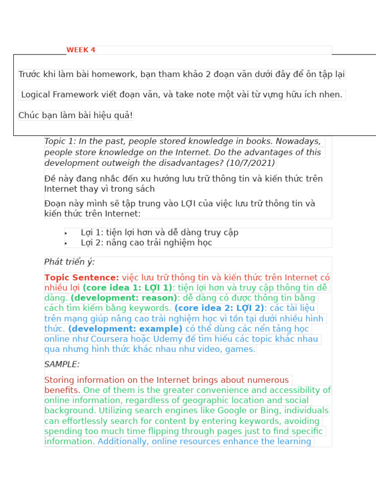 BUD Writing Homework Week 4 | PDF