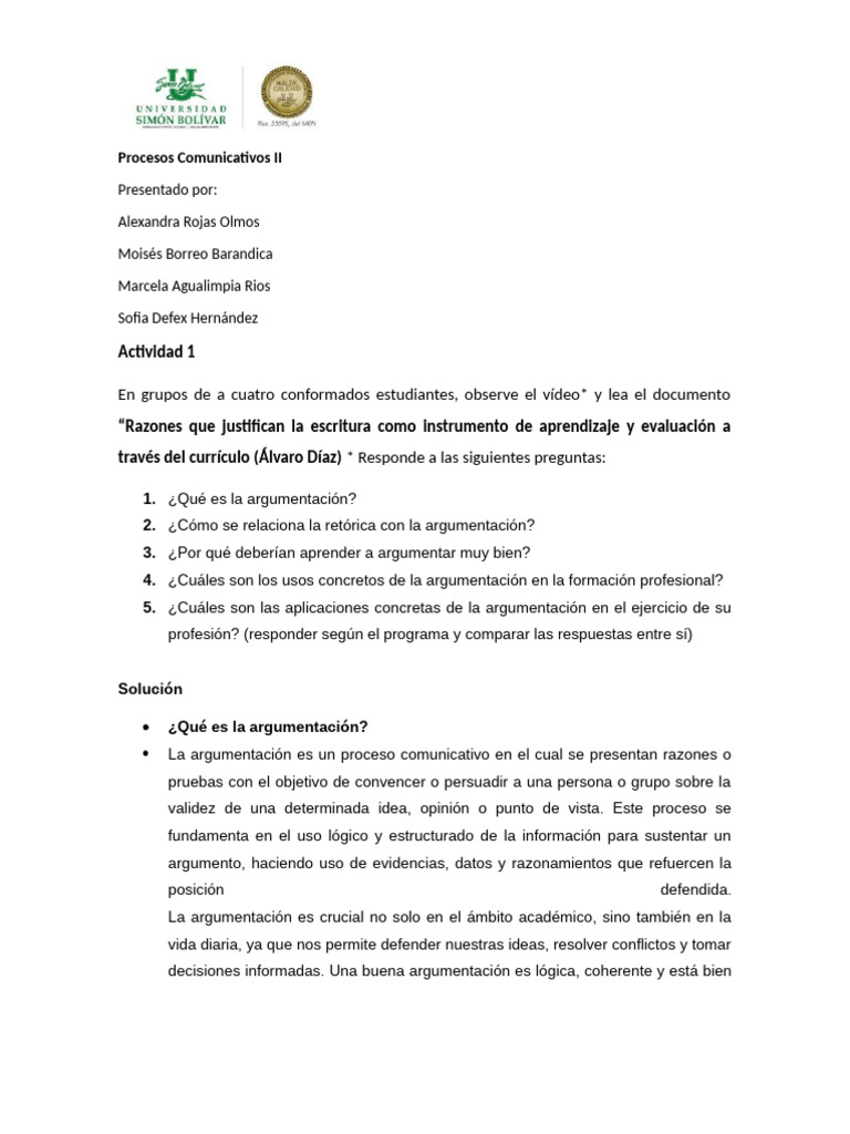 Procesos Comunicativos II | PDF | Teoría de la argumentación | Retórica