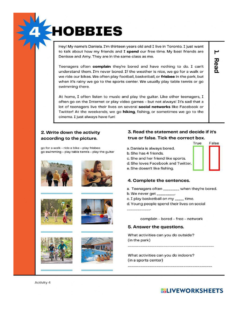 Hobbies reading | PDF