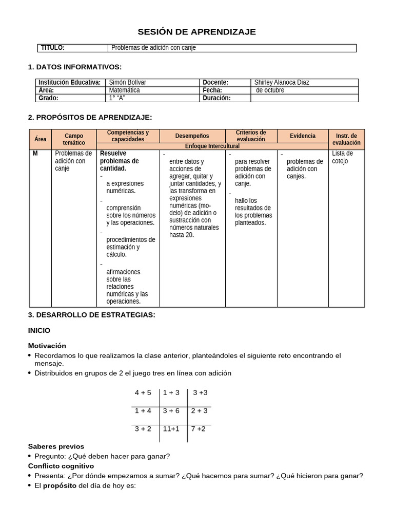 Sesión Adicion | PDF | Evaluación | Ciencia cognitiva