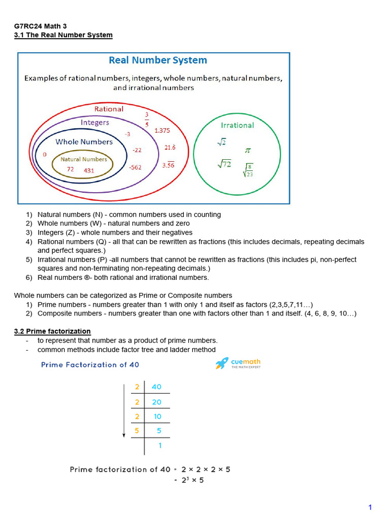 G7RC24 Math 3 | PDF | Numbers | Integer