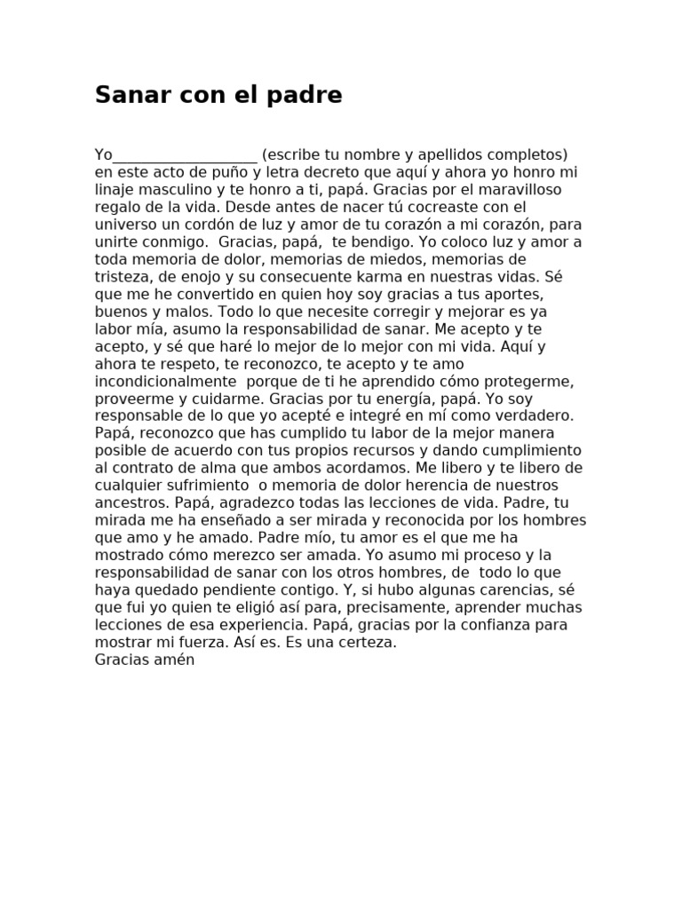 Sanar Con El Padre | PDF