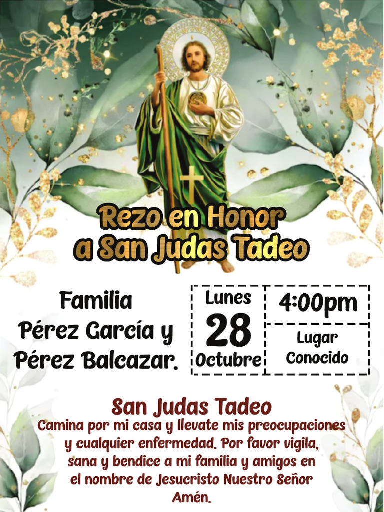 Invitacion San Judas Tadeo | PDF
