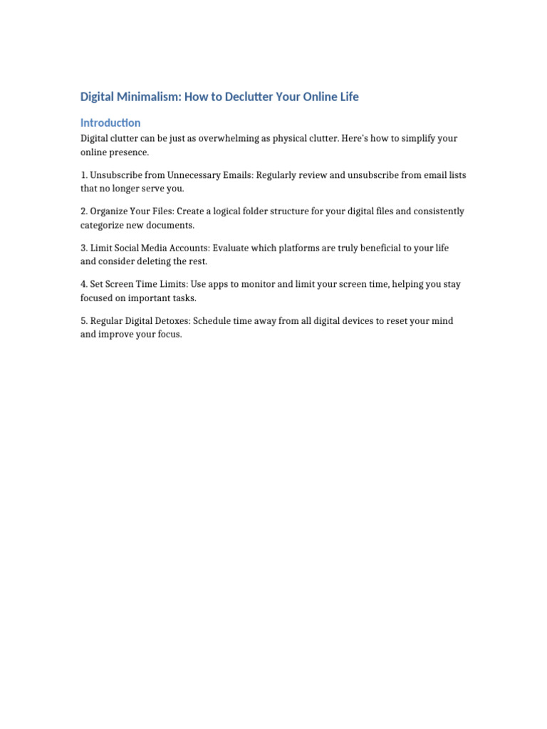 Digital Minimalism | PDF