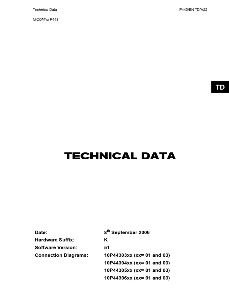 P443 - EN - Tech Data - 51K Release | PDF | Electrical Connector | Radio