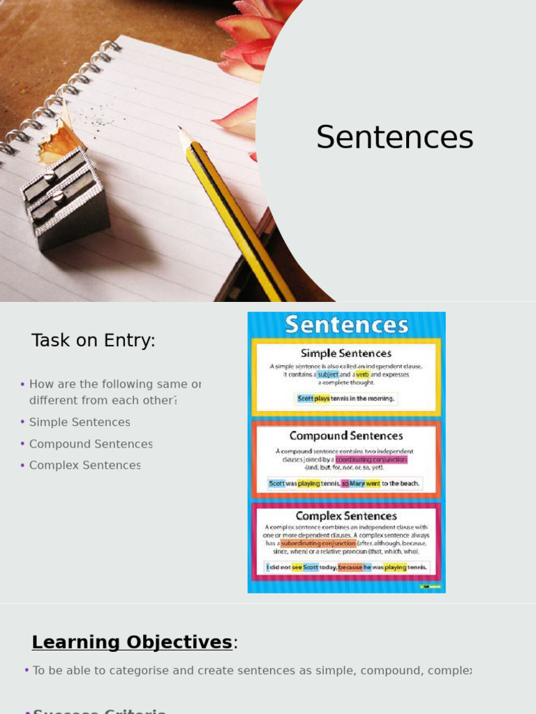 Sentences | PDF | Sentence (Linguistics) | Language Mechanics
