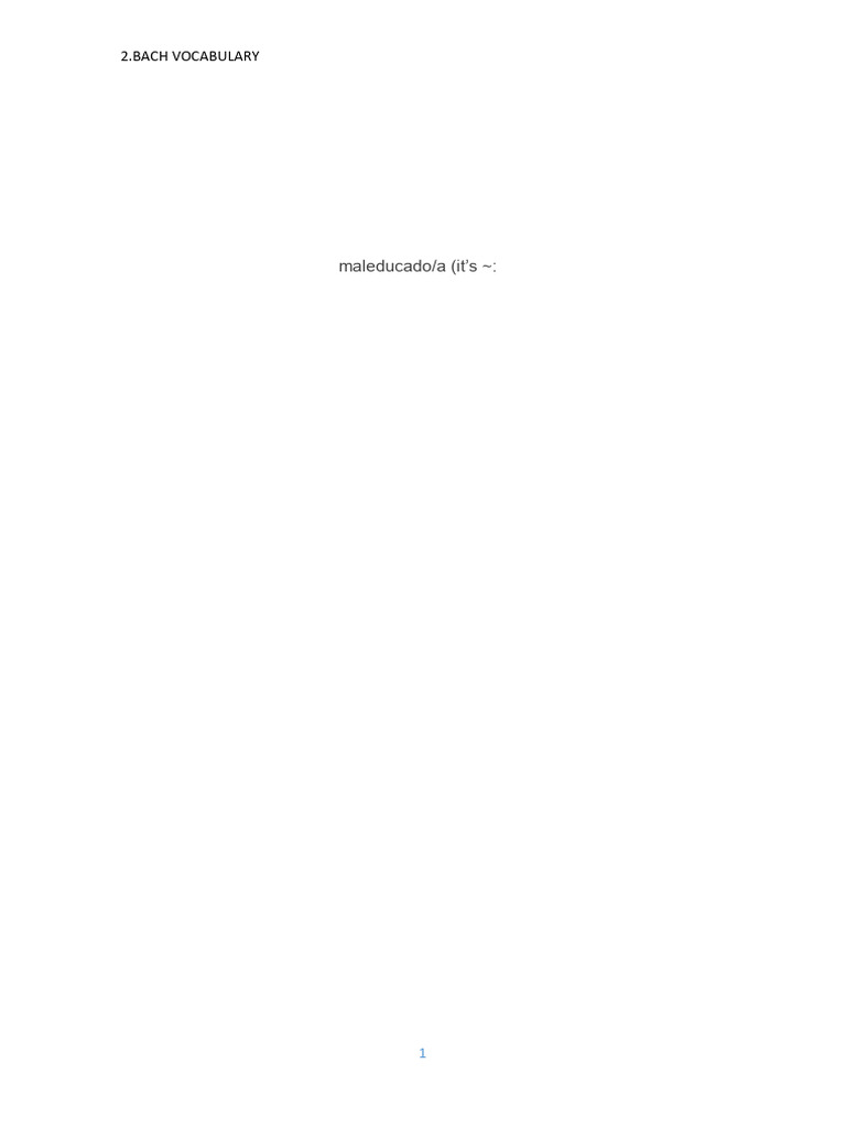 2bach Vocabulary | PDF