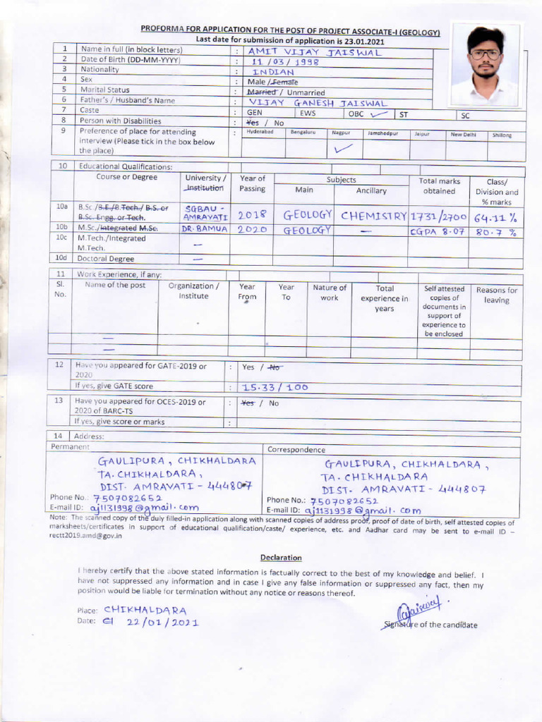 Form- Project associate | PDF