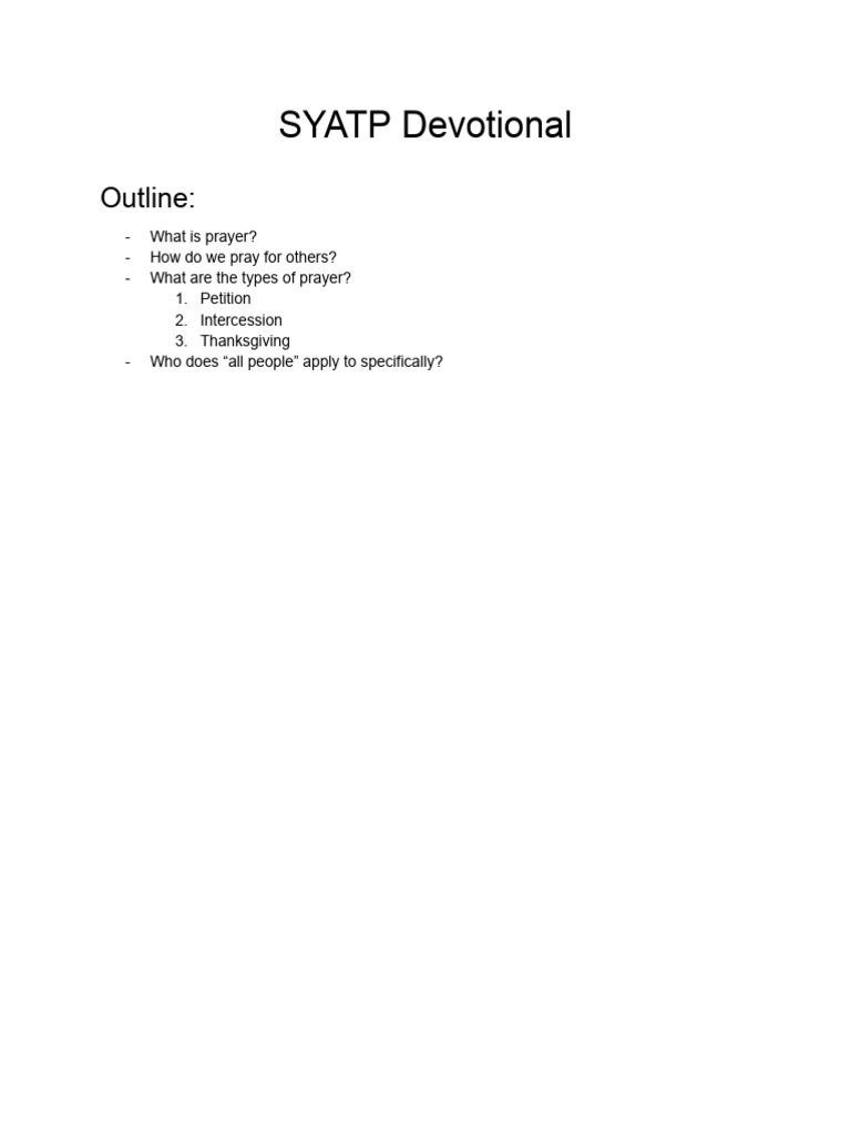 Syatp Devo | PDF