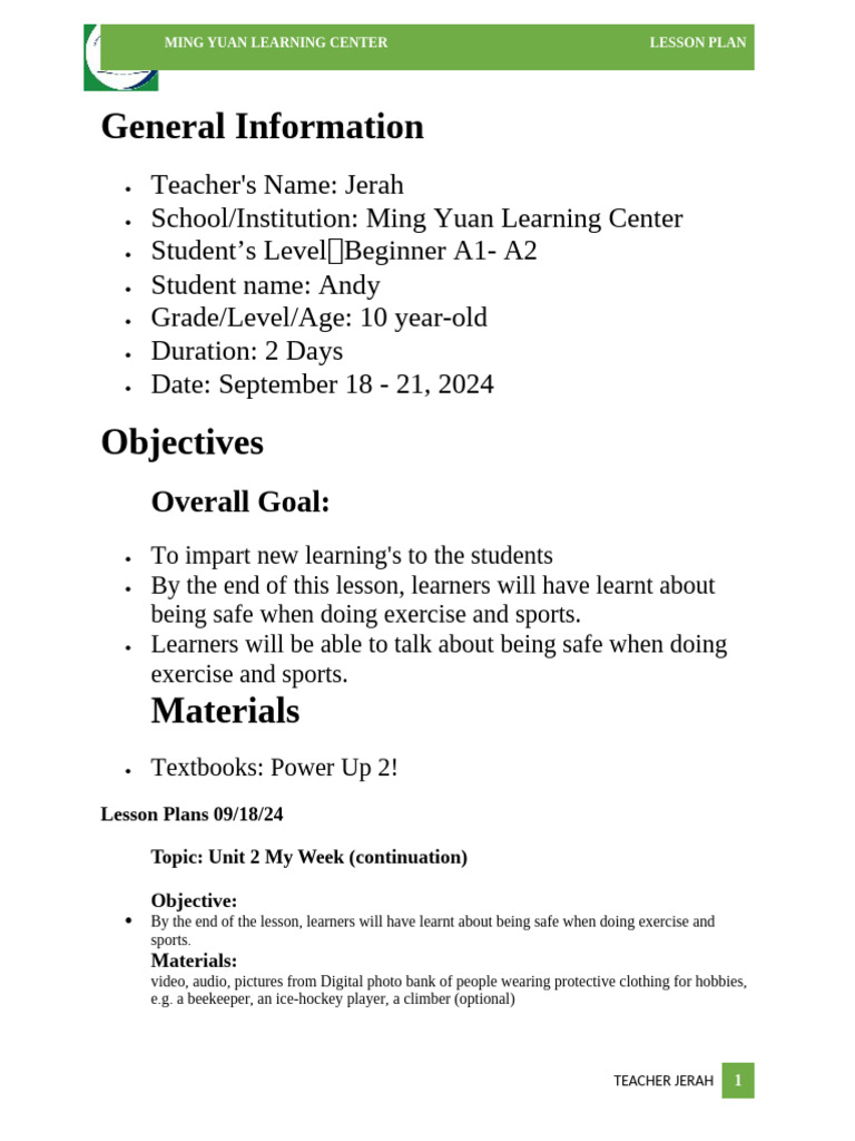 Online Lesson Plan Pdf Lesson Plan Phonics