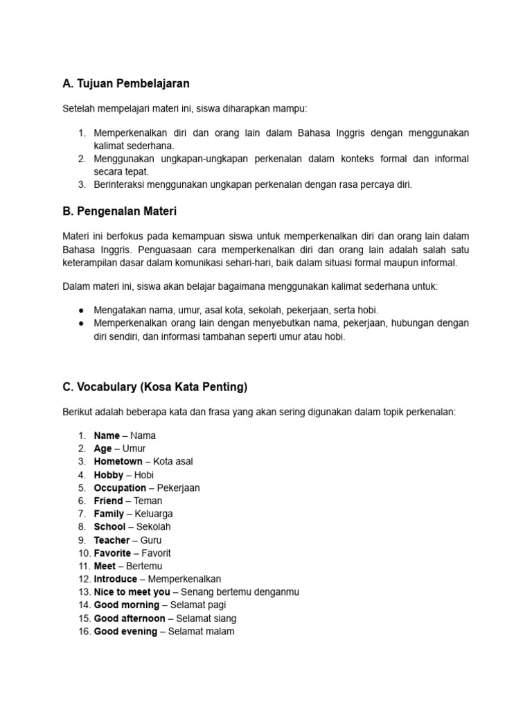 Bahan MAteri Introduction | PDF