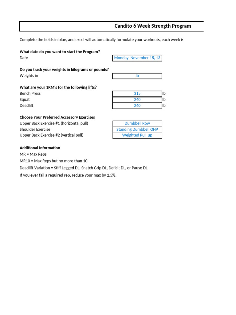 Candito 6 Week Program | PDF | Management Of Obesity | Weight
