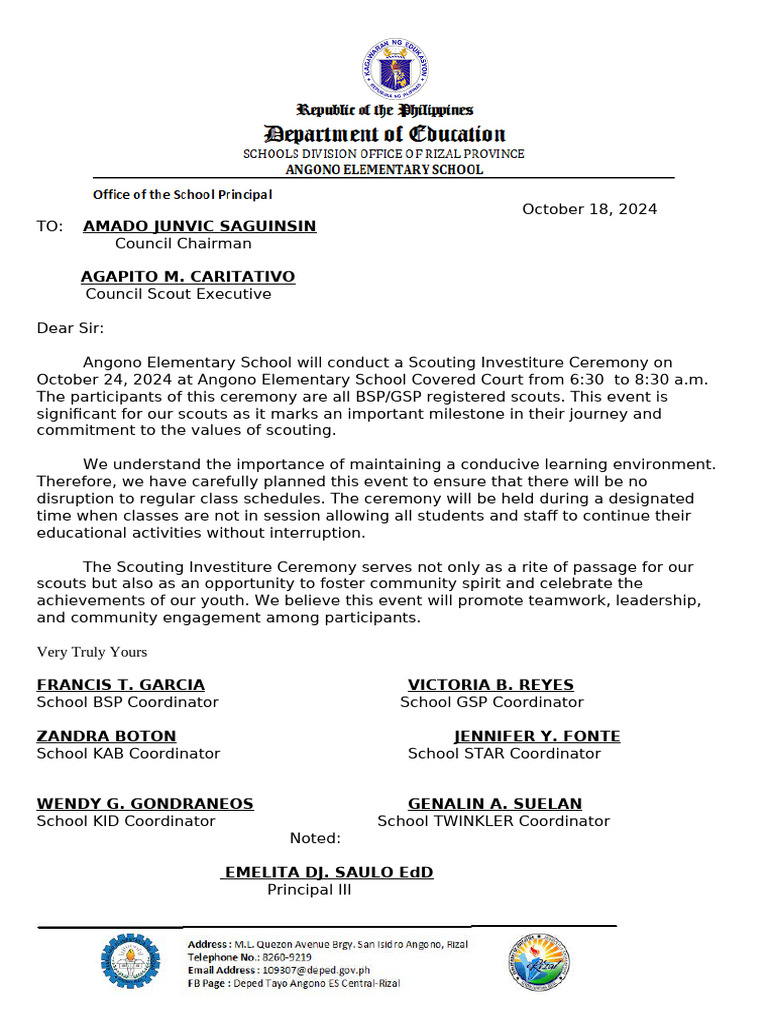 BSP GSP LETTER to THE COUNCIL | PDF