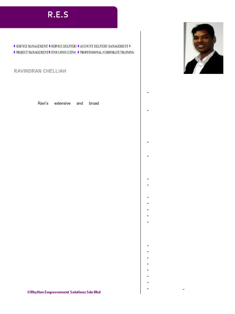 Ravindran Chelliah: Consultant Profile | PDF | Business Economics ...