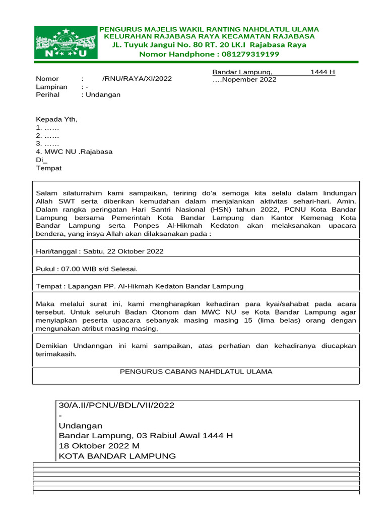 Undangan Nu | PDF | Sains & Matematika