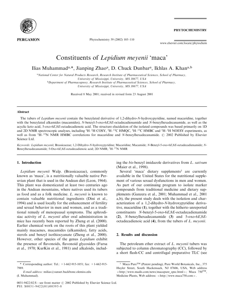 Maca 2 | PDF | Two Dimensional Nuclear Magnetic Resonance Spectroscopy ...