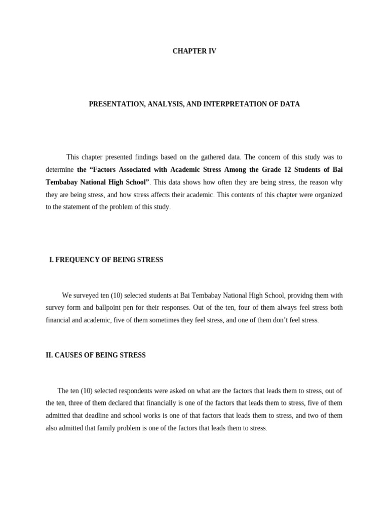 CHAPTER IV | PDF | Stress (Biology) | Behavioural Sciences