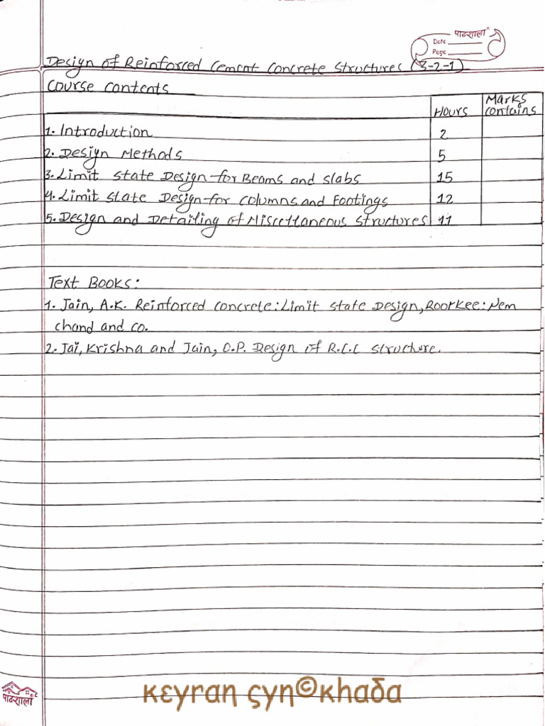 Design of RCC Structure Study Notes Nepal | PDF