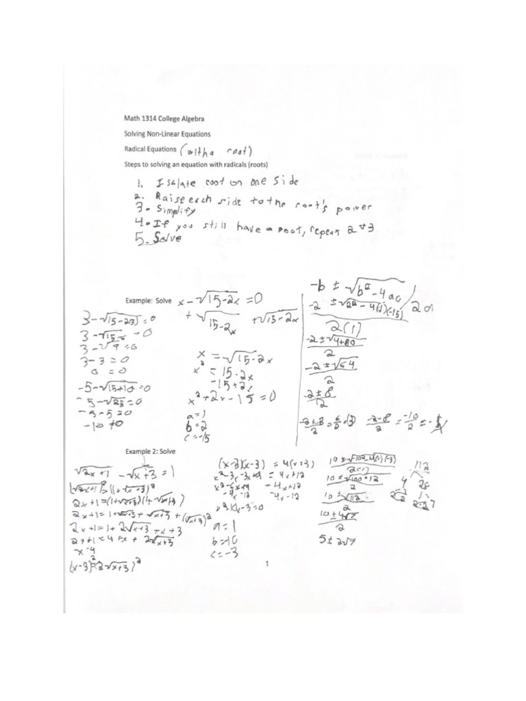Nonlinear Equations Notes | PDF