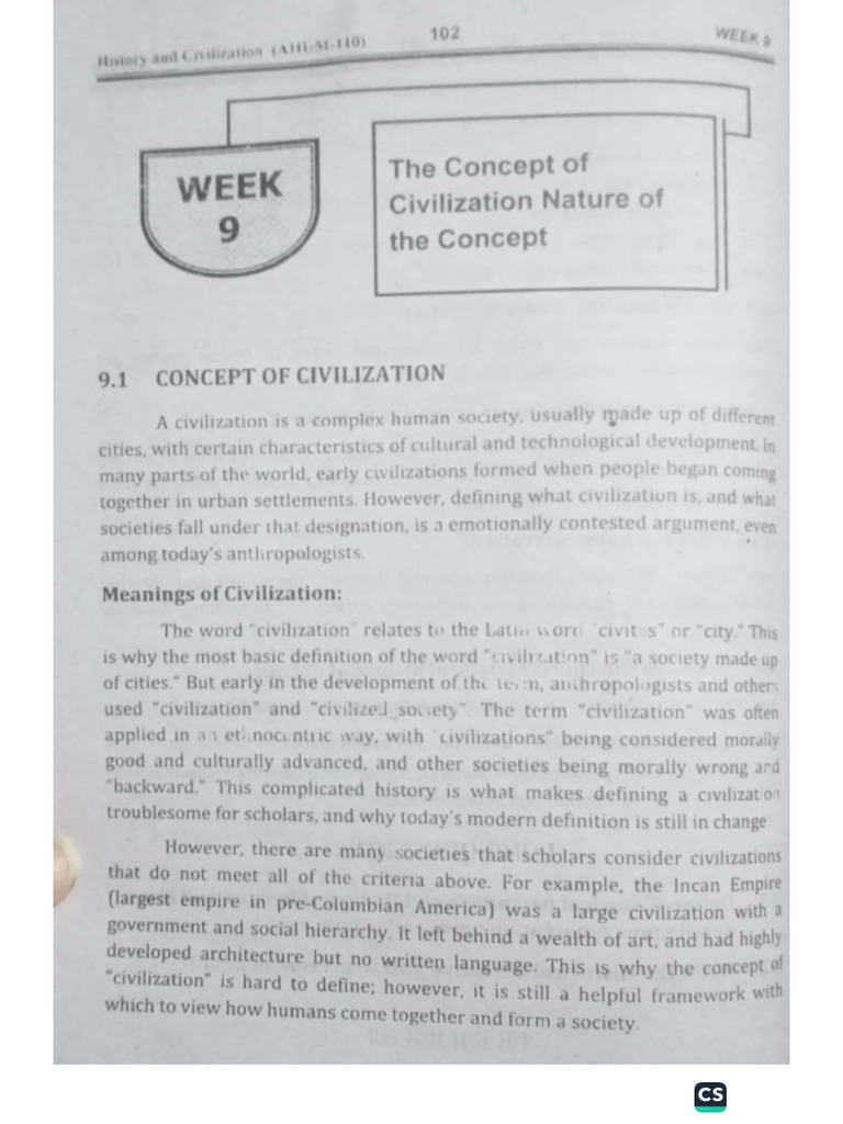 Concept of Civilization | PDF
