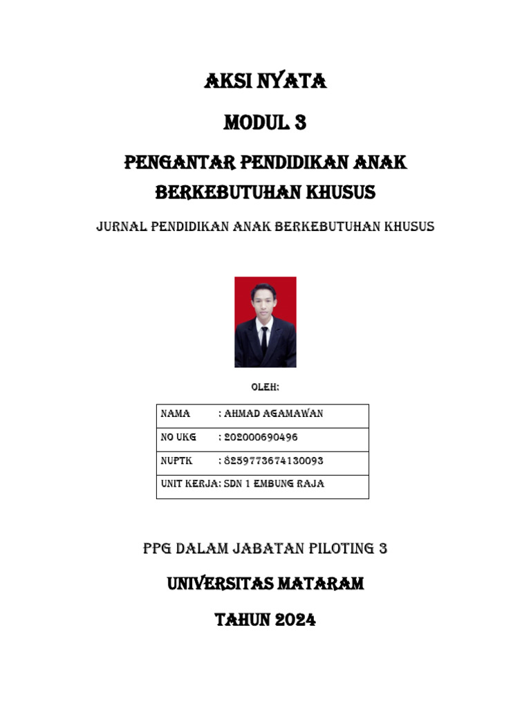 Aksi Nyata Modul 3 Pendidikan Anak Berkebutuhan Khusus | PDF