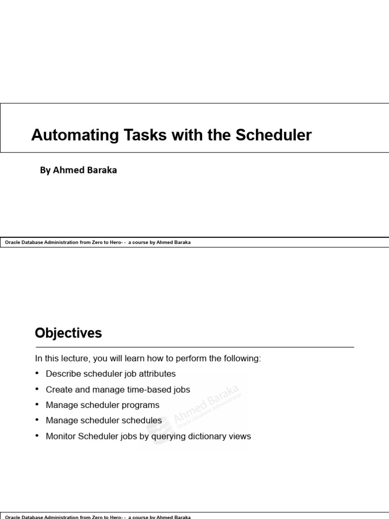 Oracle Scheduler Job Management Guide | PDF | Databases | Pl/Sql