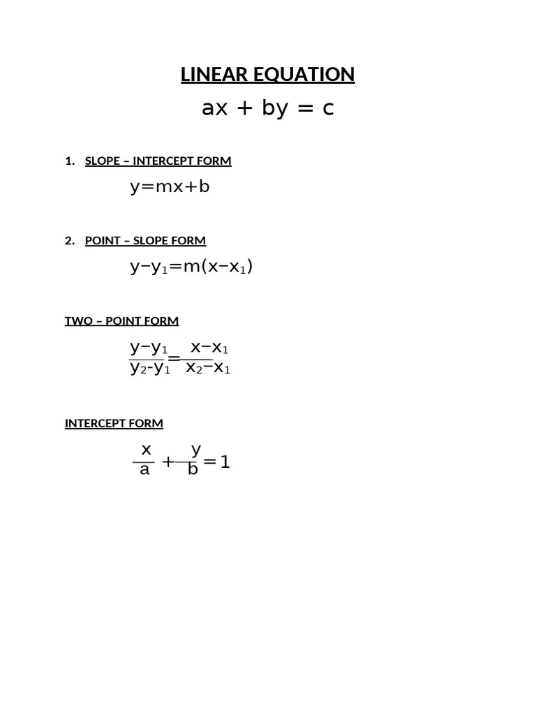 Linear Equation | PDF