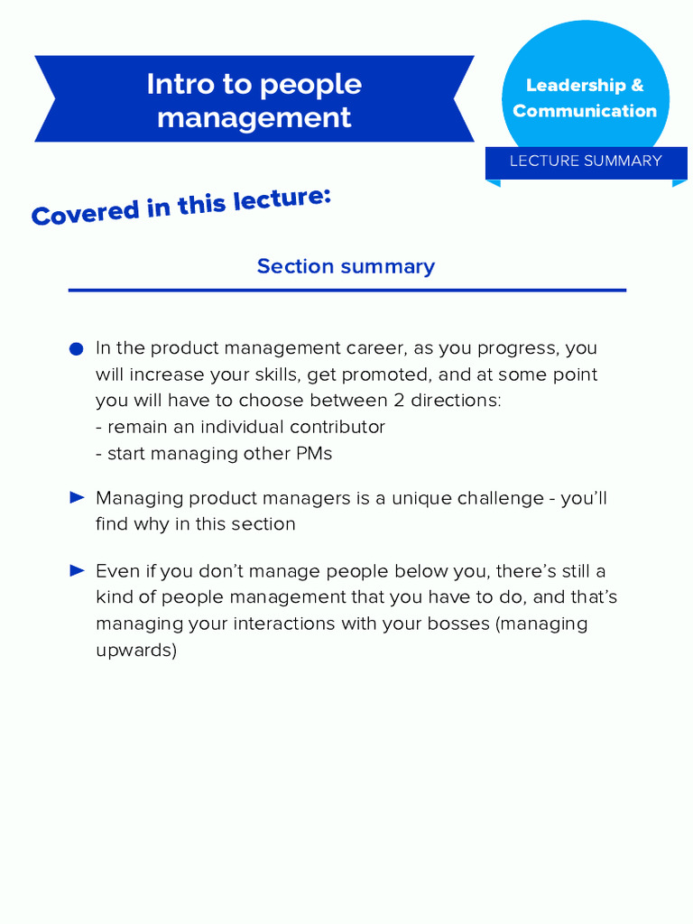 Advanced PM - Leadership & Communication - Review & Recap Section 5 ...