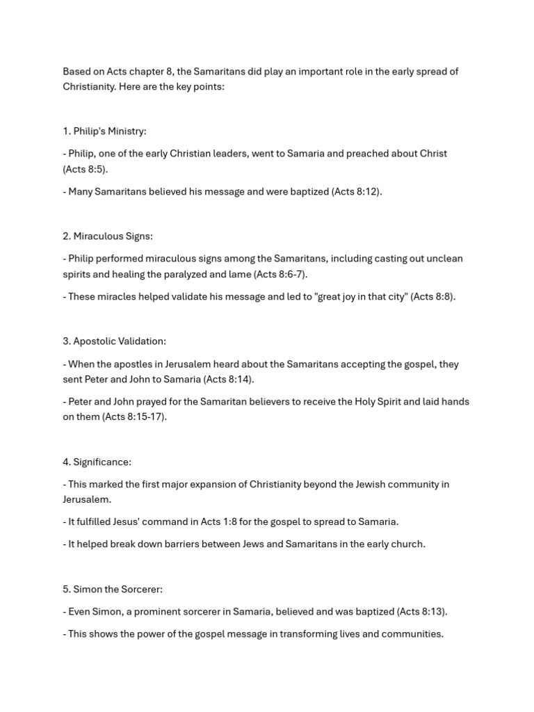 Samaritans' Role in Early Christianity | PDF | Samaritans | Torah