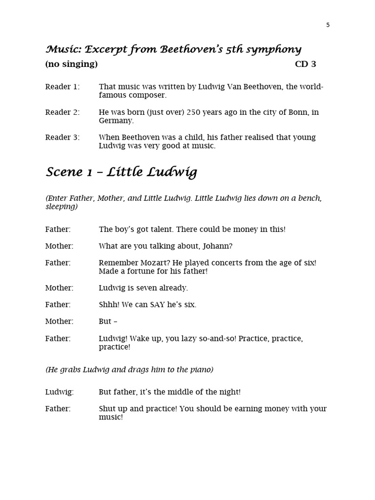 Bravo Beethoven Script Sample | PDF | Ludwig Van Beethoven | Musical ...