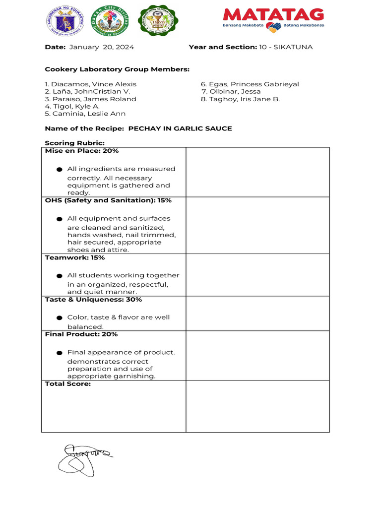 Scoring of Spag | PDF